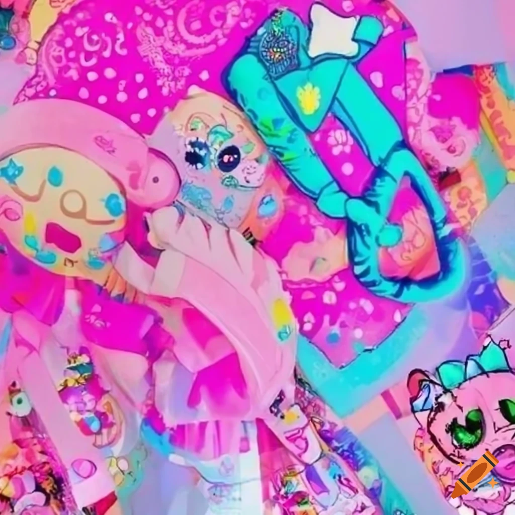 Scenecore decora kei background on Craiyon