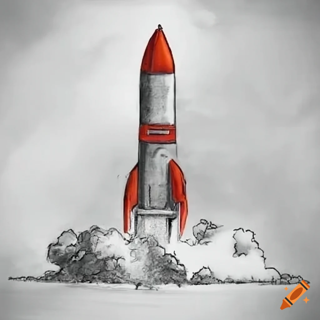 Rocket blasting off on Craiyon