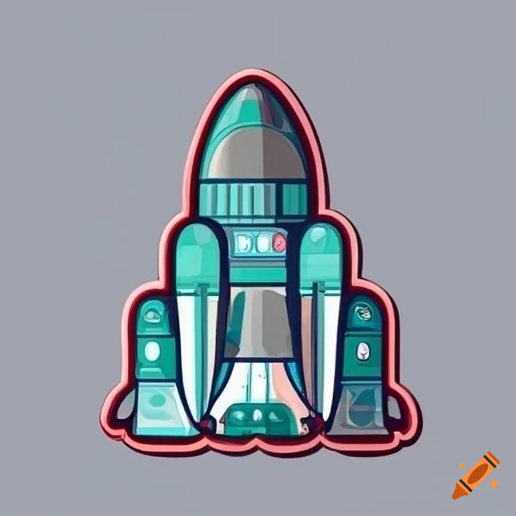 Space-themed sticker with a futuristic spaceship design on Craiyon