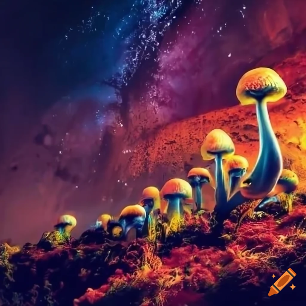 A breathtaking extraterrestrial landscape bursting with vibrant alien ...