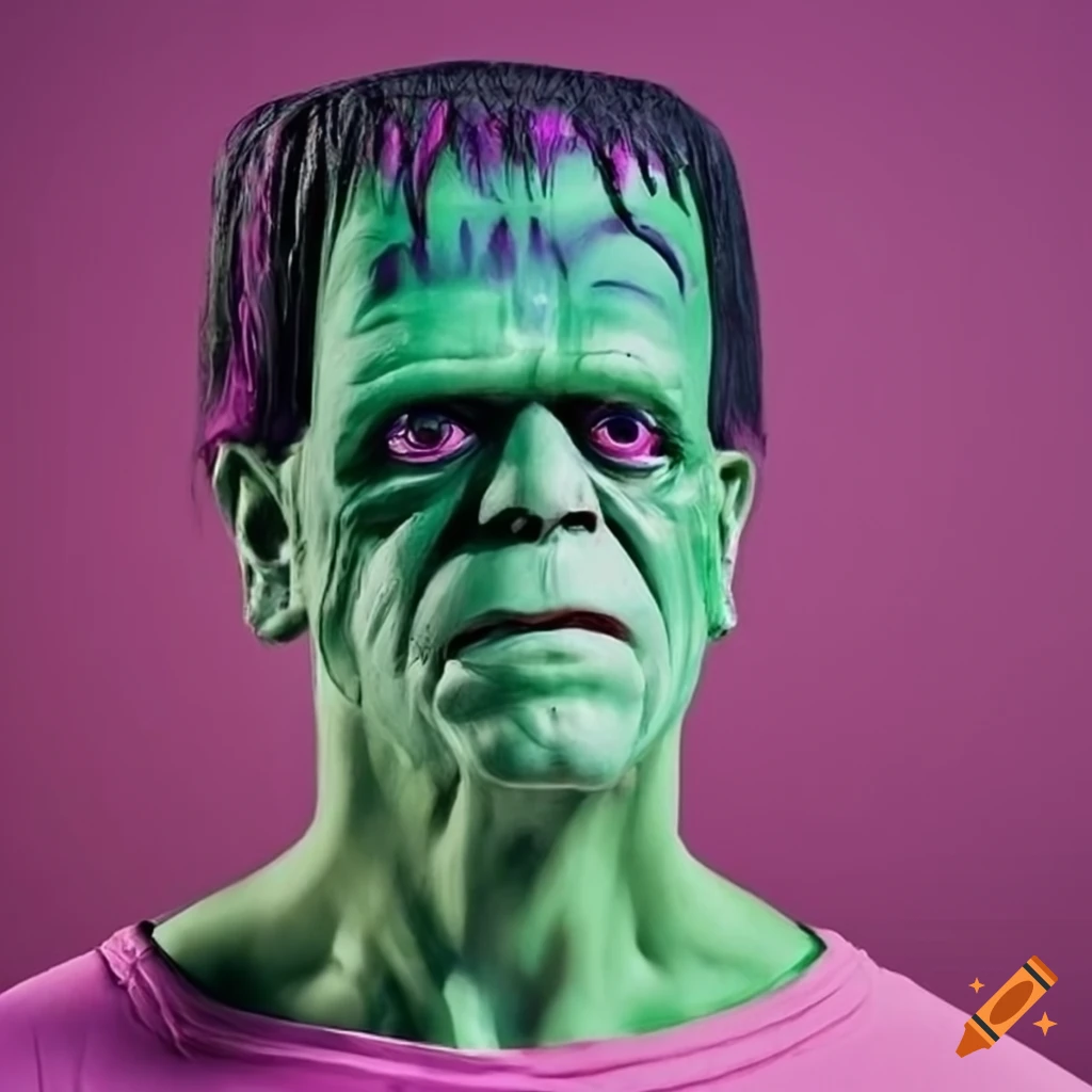 A pink-frankenstein color hyper-realistic