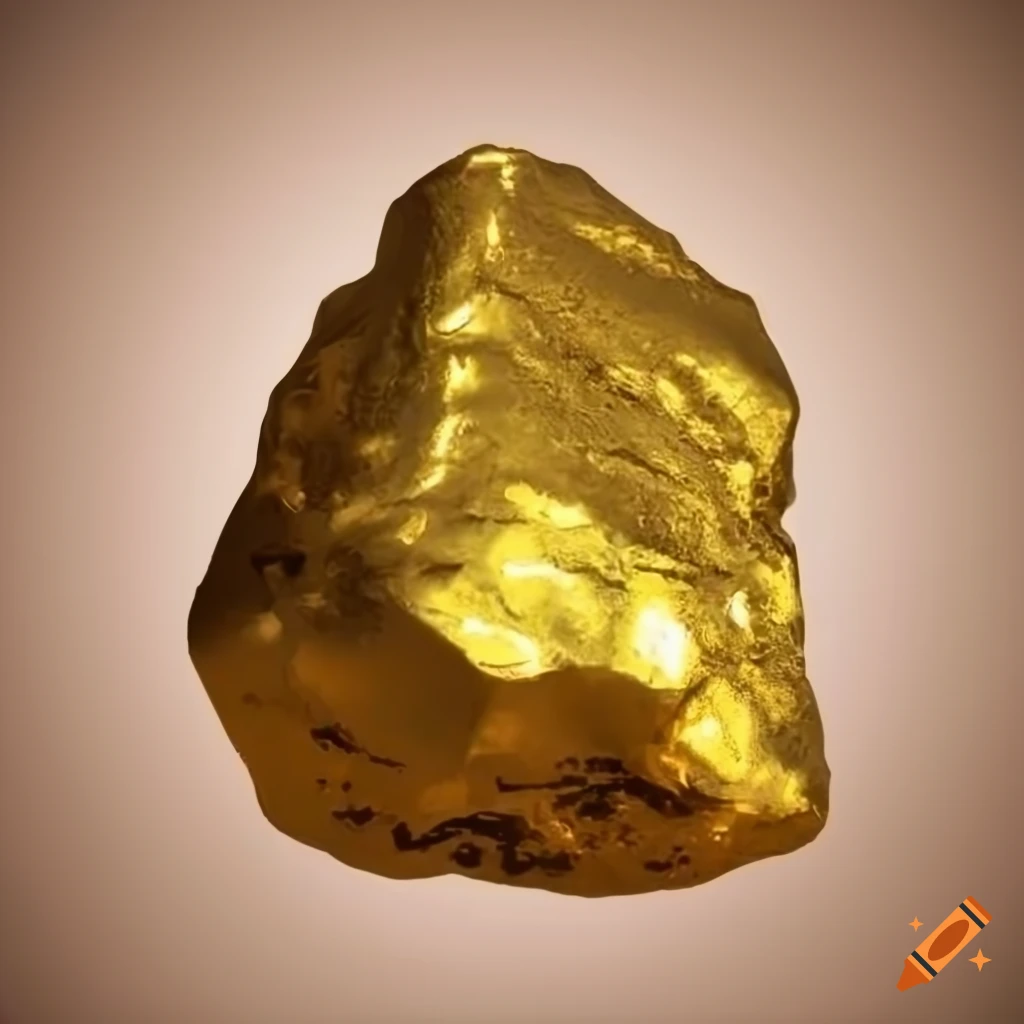 Gold ore on a white background