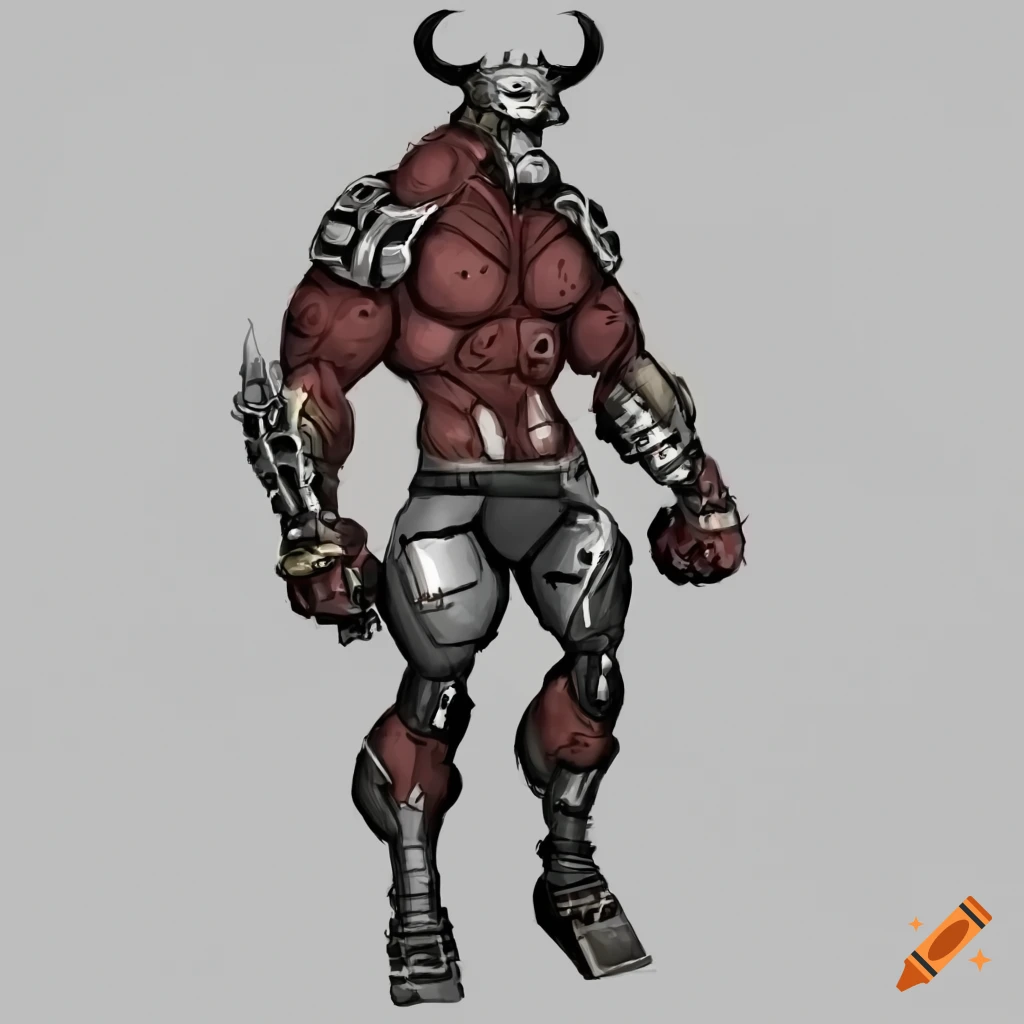 Anthro cyborg-bull