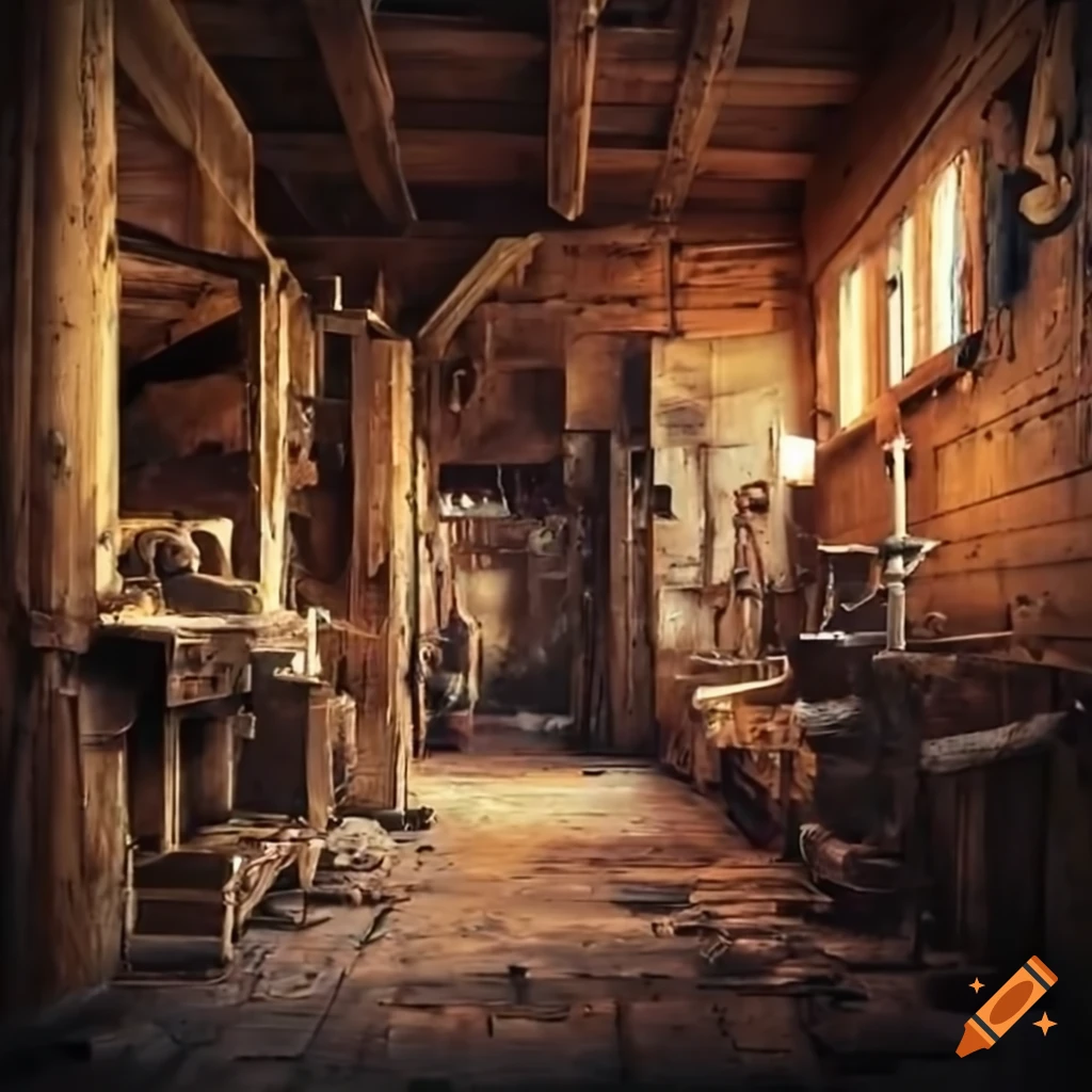 Wood workshop-inside-old time on Craiyon