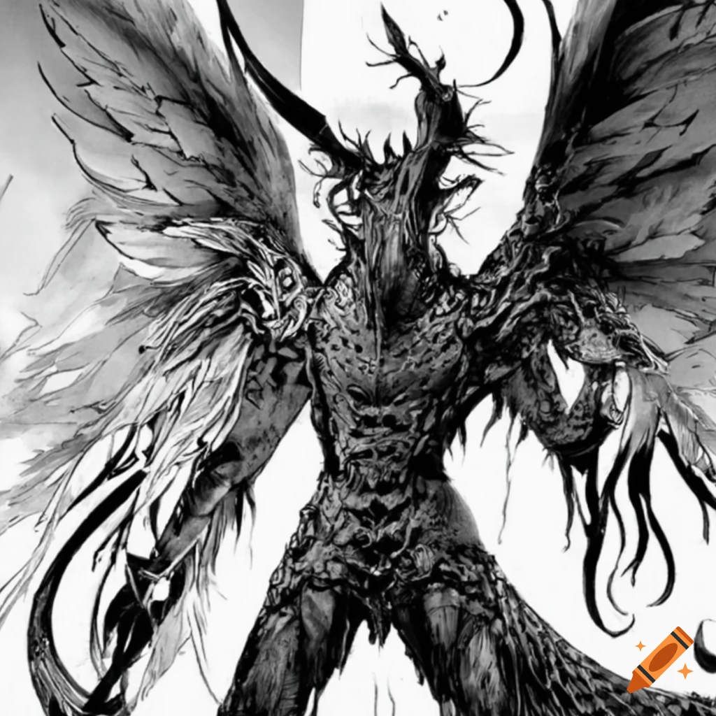 Host of angels, demons & dragons on Craiyon