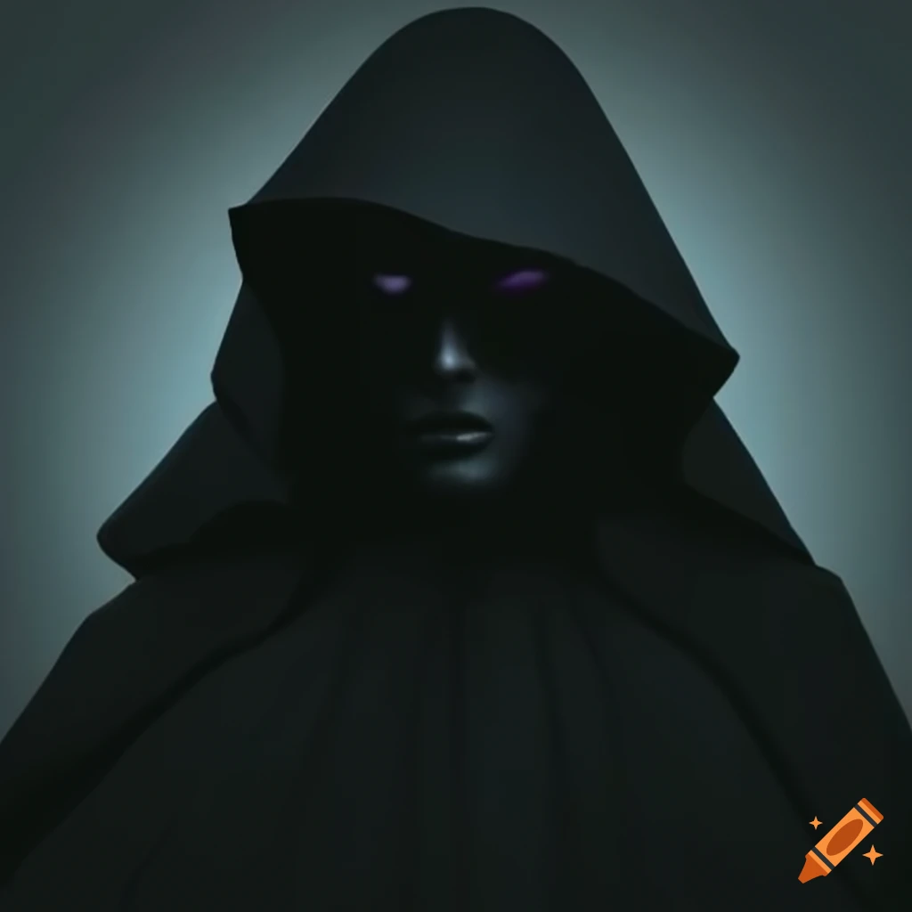 Mysterious dark shadow wearing a cape on Craiyon