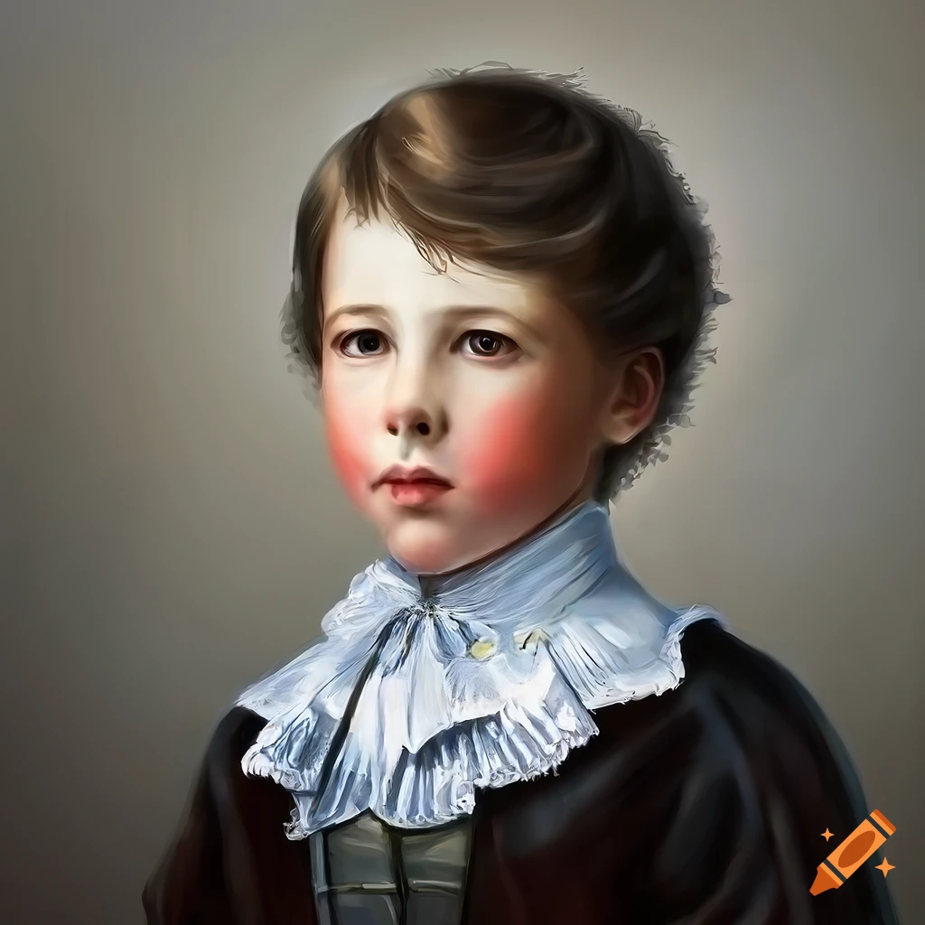 Victorian portrait of a boy in splendid clothes, beautifully drawn, HD ...