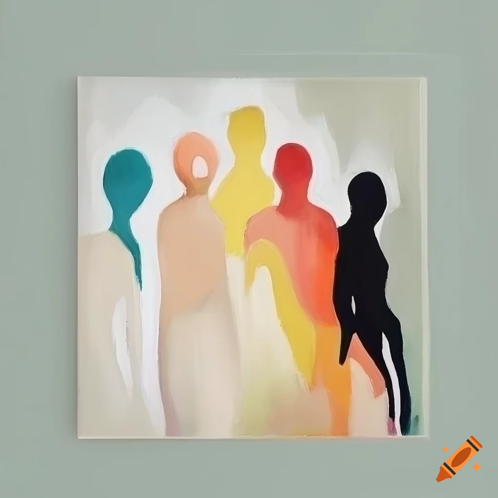 Minimalistic people abstract painting