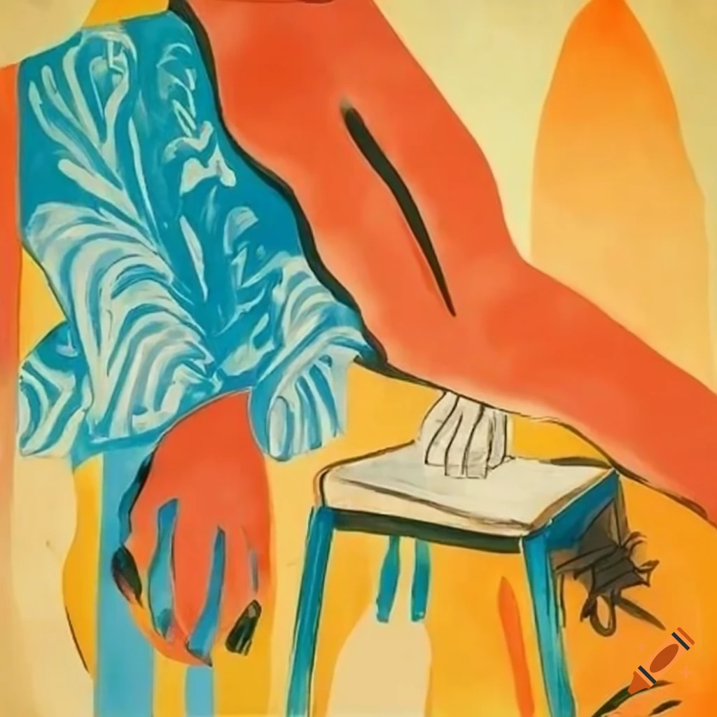 Landscape with trash furniture and hands feet matisse gougain on Craiyon