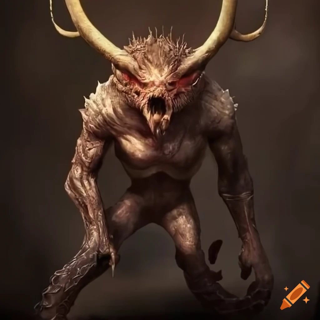 Powerful hoofed creature with a massive build with thick hide and 4 ...