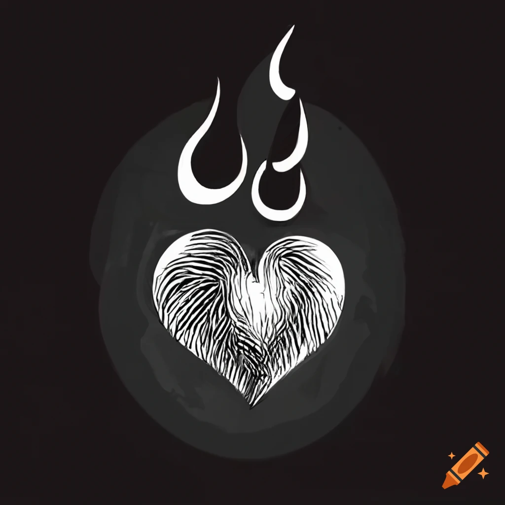 A picture of a fiery heart