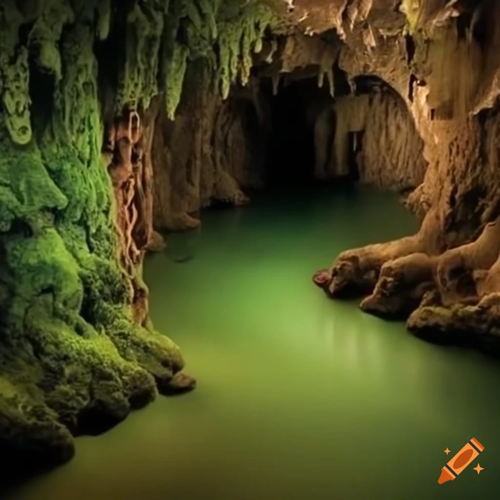 Lush underground biomes on Craiyon