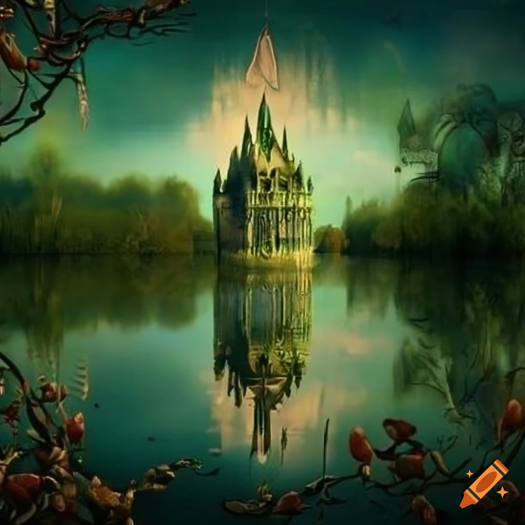 Marais brume castel surréaliste nénufars exotic and surreal floral ...