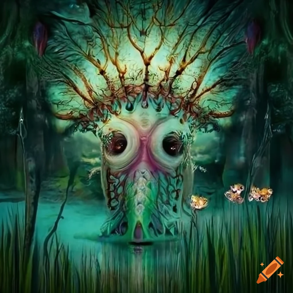 Marais surréaliste nénufars exotic and surreal floral garden habited by ...