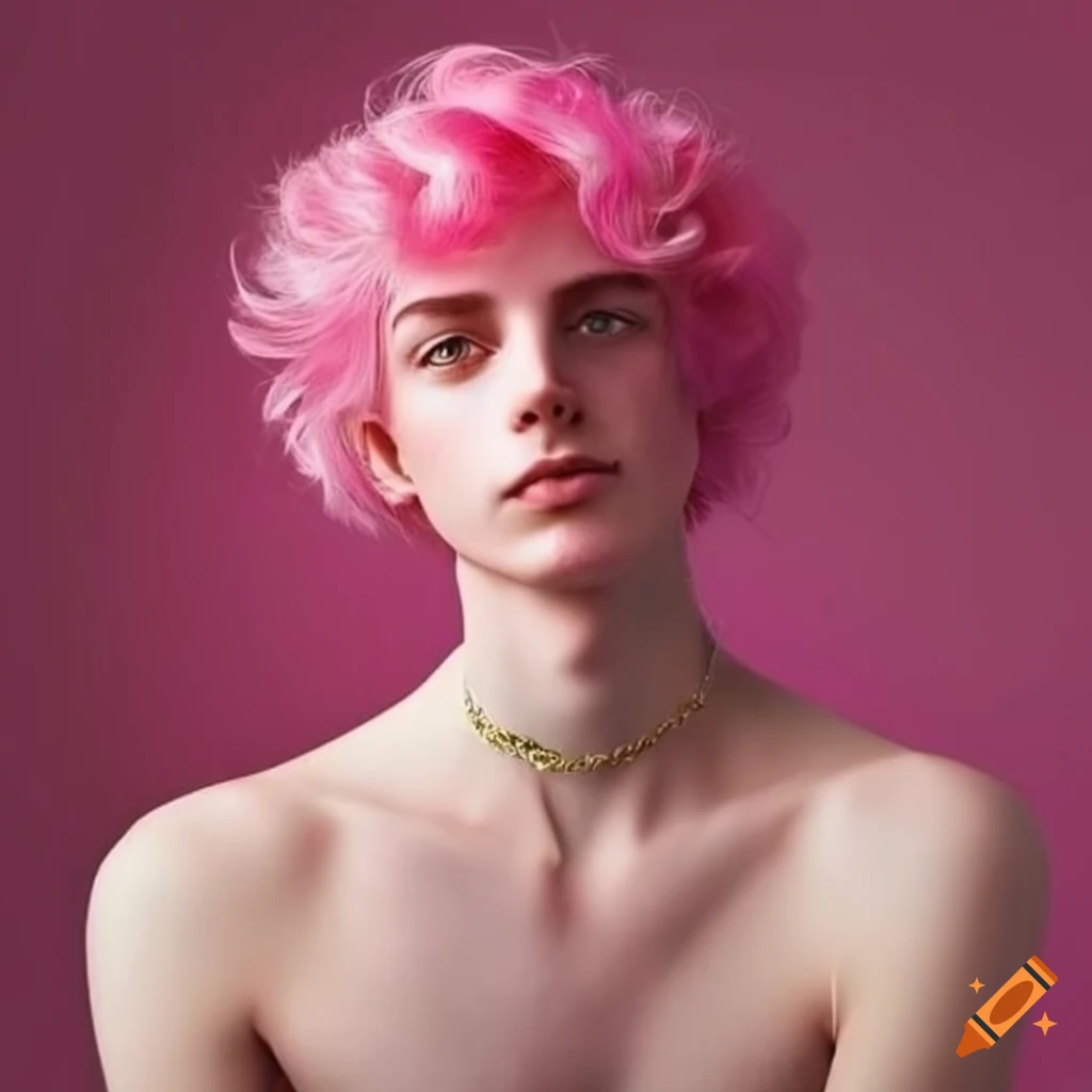 Pink haired feminine man