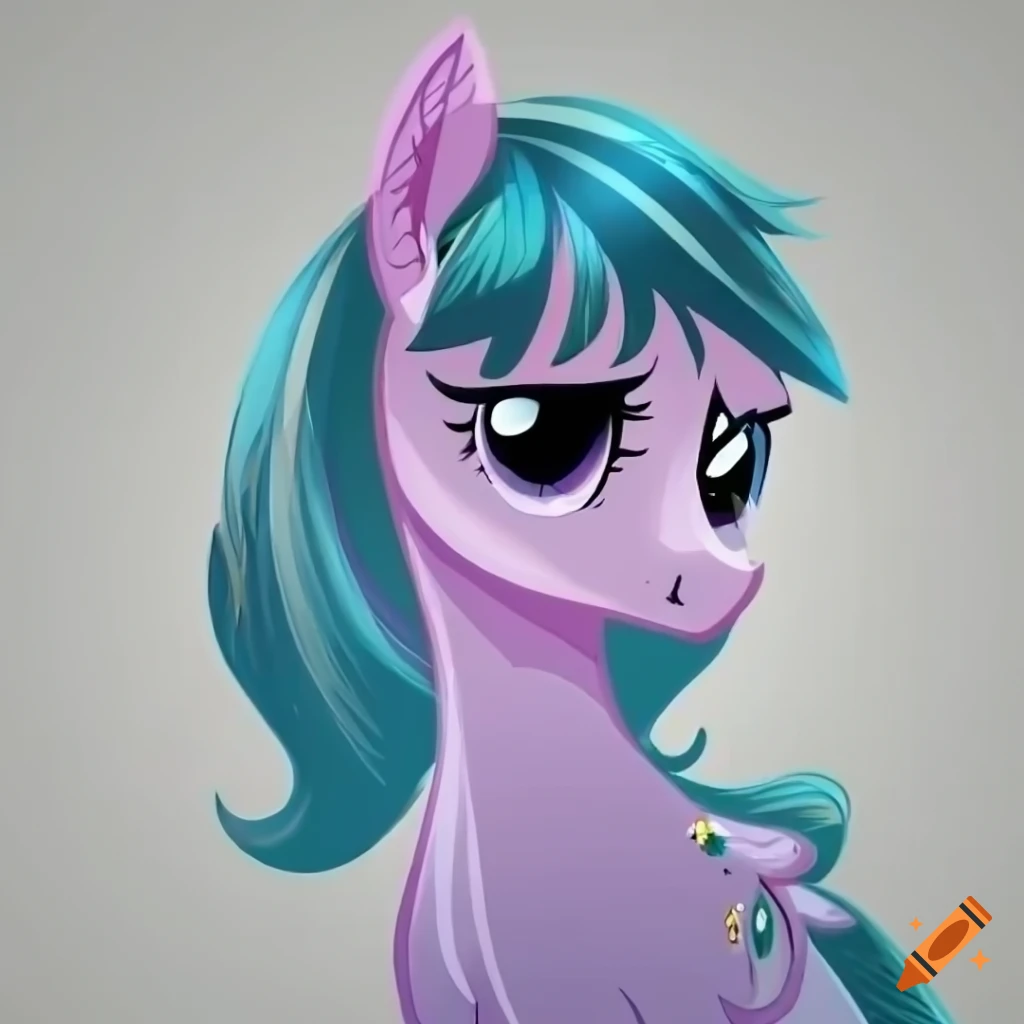 MLP, 2d vector style, silver coat, mare, photorealistic, 8k, HD on Craiyon