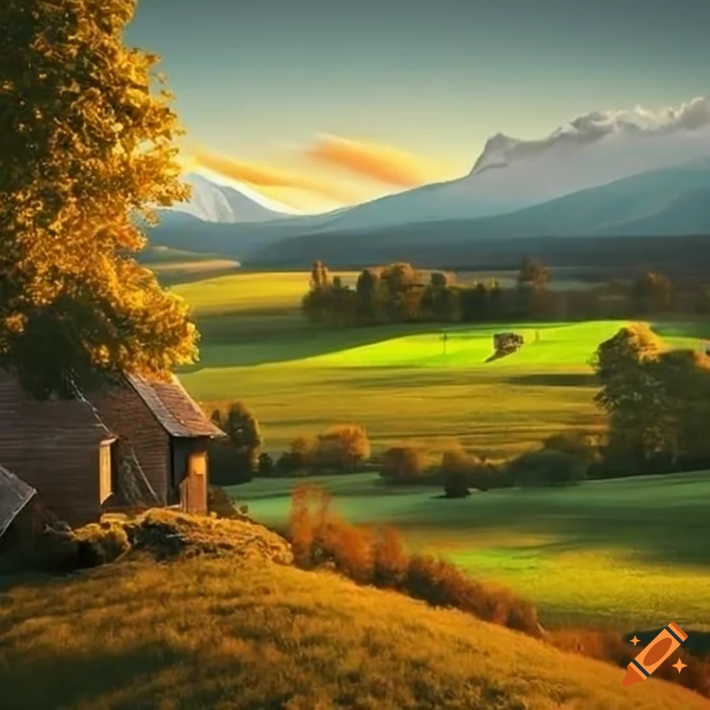 Idyllic rural life on Craiyon