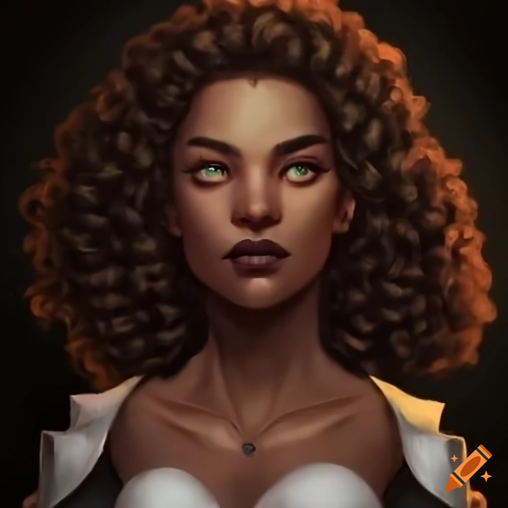 Dnd female, brown curly hair, dark skin, paladin, high-detailed, 4k ...