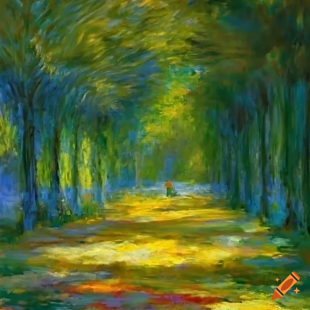 Woman, lost in thought, sitting, in a park, light, Monet, detailed, panorama,8k on Craiyon