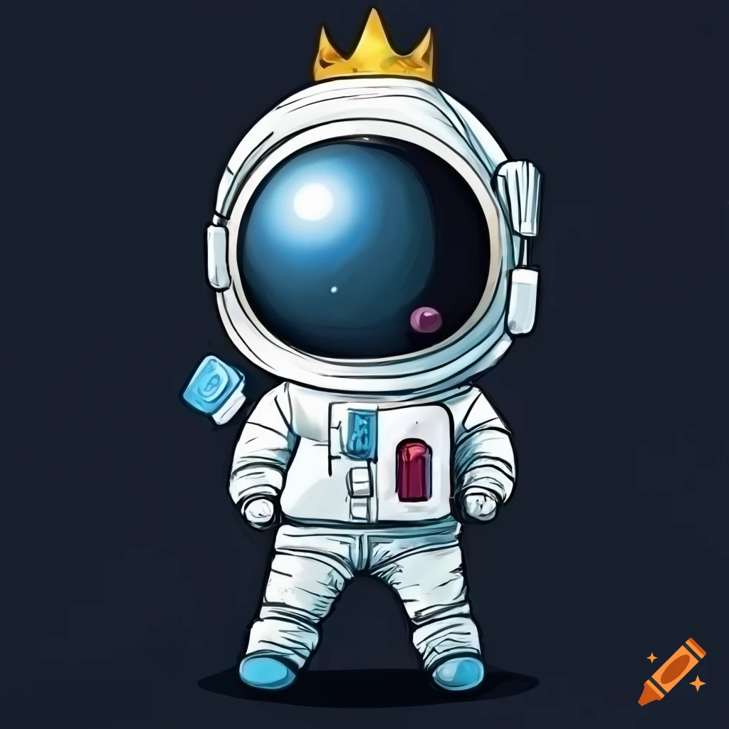 Chibi astronaut with crown on Craiyon