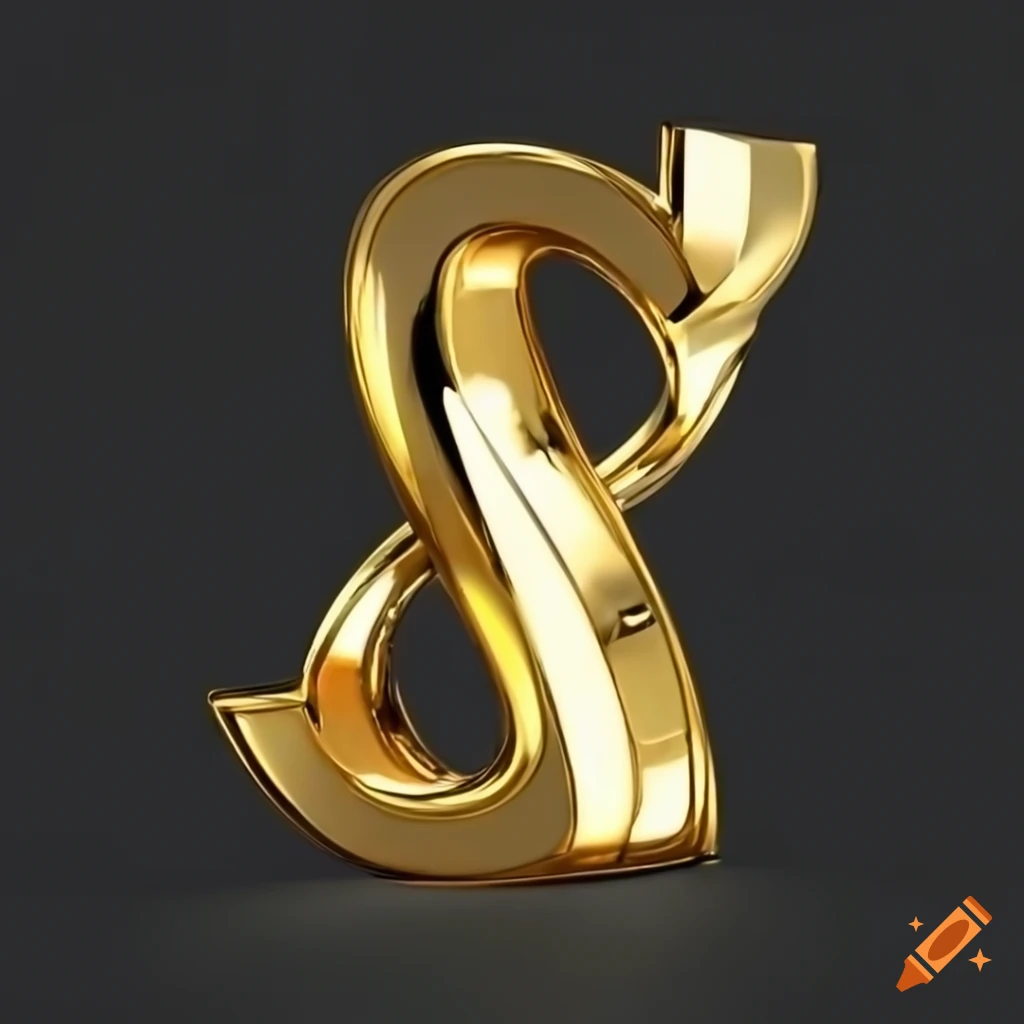 Letter S; in 4K highly rendered detailed epic gold plating luxury theme ...