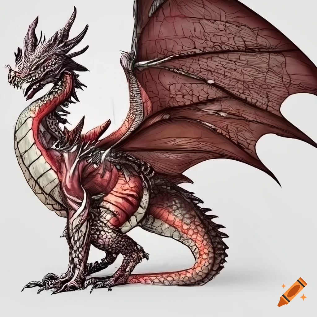 Dragon full length body, concept designs with side view, detailed ...