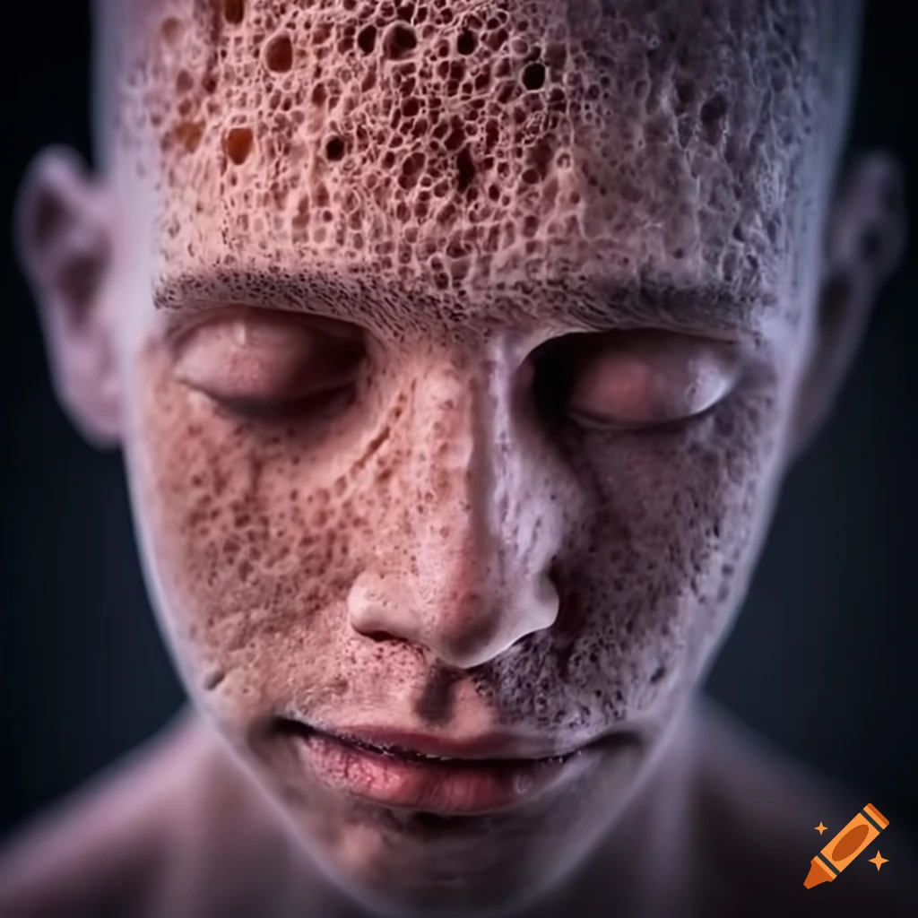 Human man with sponge skin