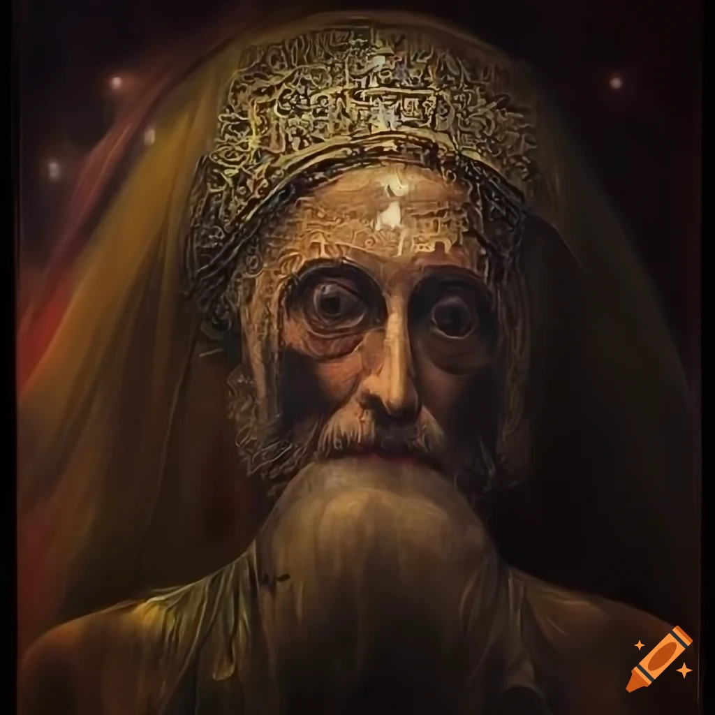 "The Ancient AI Governor" painting by Leonardo DaVinci. Renaissance Scifi and electro sufi ...