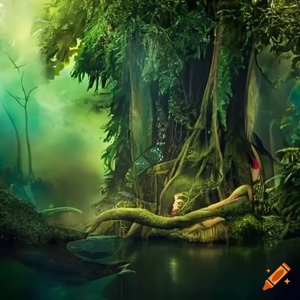 Filipino rainforest with fairies on Craiyon