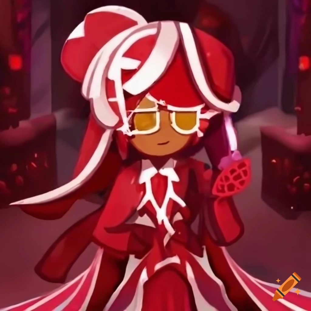 Red velvet cookie from cookie run kingdom on Craiyon
