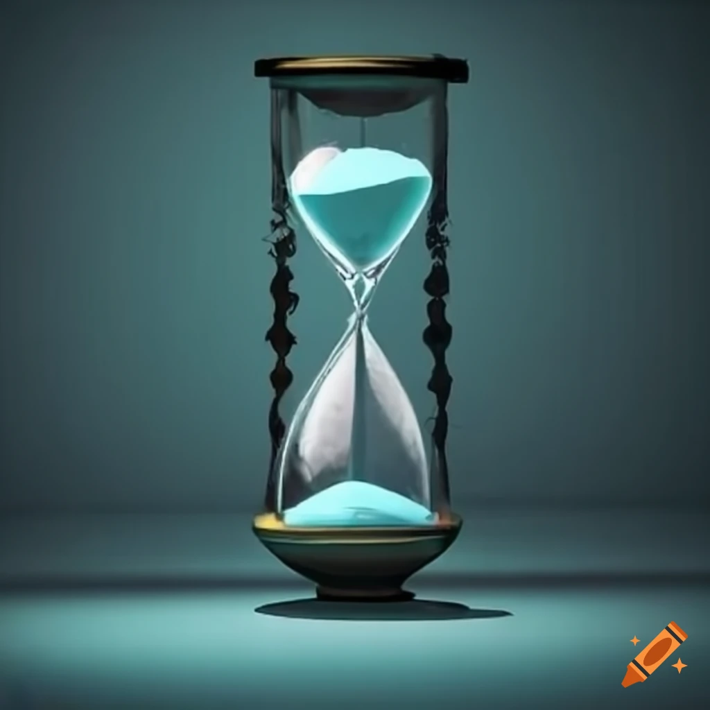 A person falling apart and becoming an hourglass