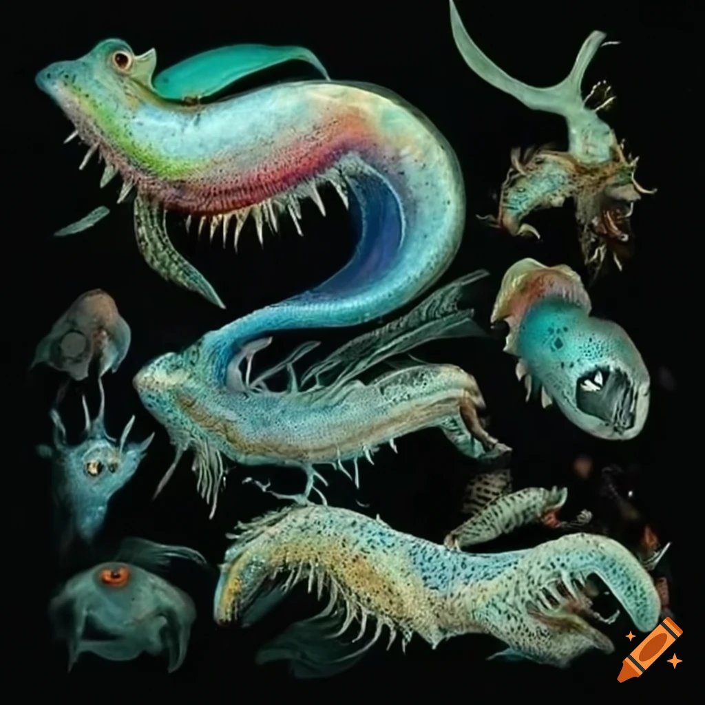 Creatures of the deep on Craiyon