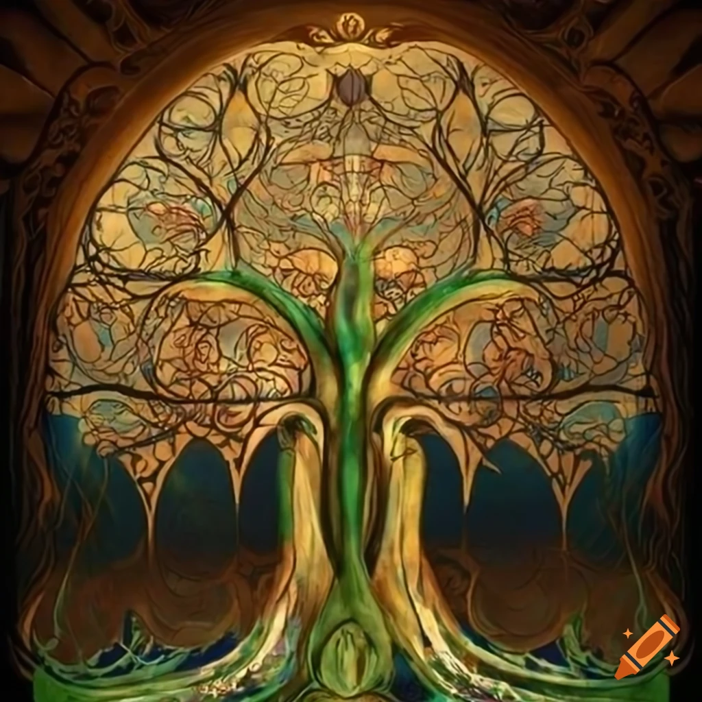 Art nouveau tree on Craiyon