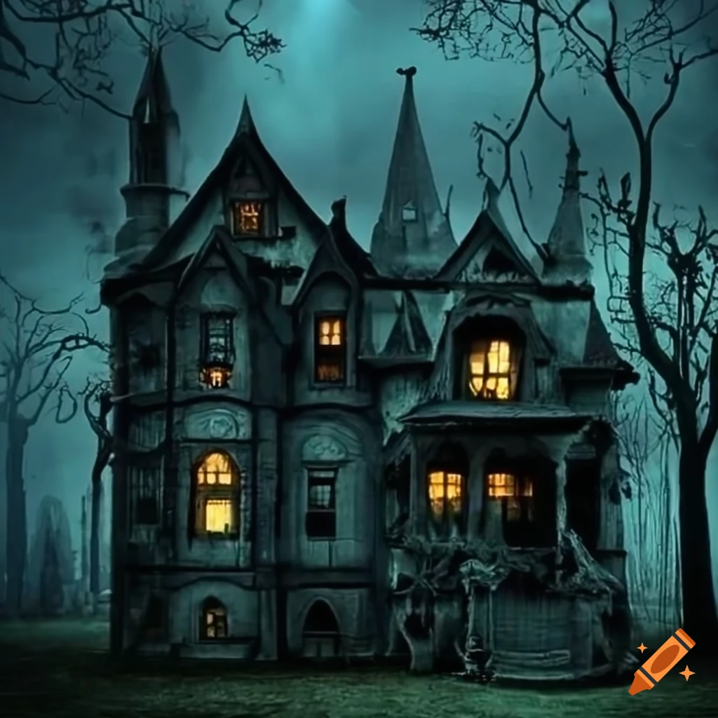 Spooky gothic house on Craiyon