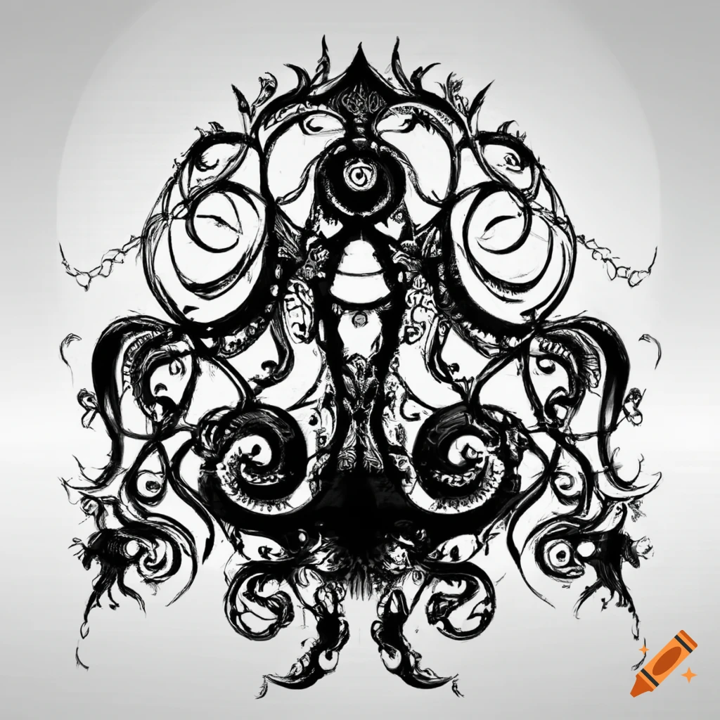 Beautiful black intricate chapter decorations, chapter page, white ...