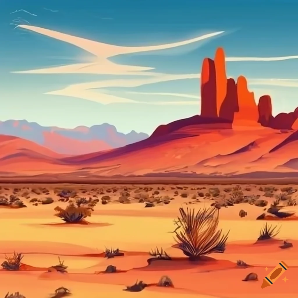 Draw a desert scene in new mexico
