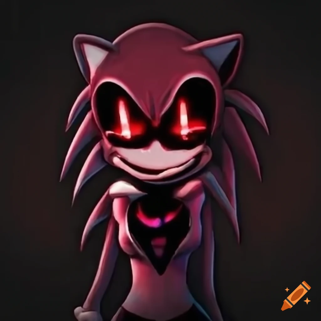 An uncanny female character from the Sonic.exe horror game on Craiyon