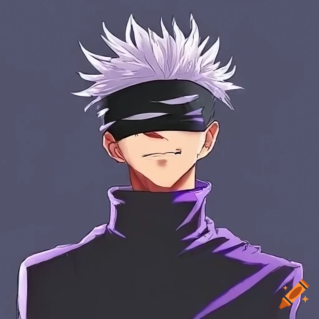 Satoru gojo with a black blindfold on Craiyon