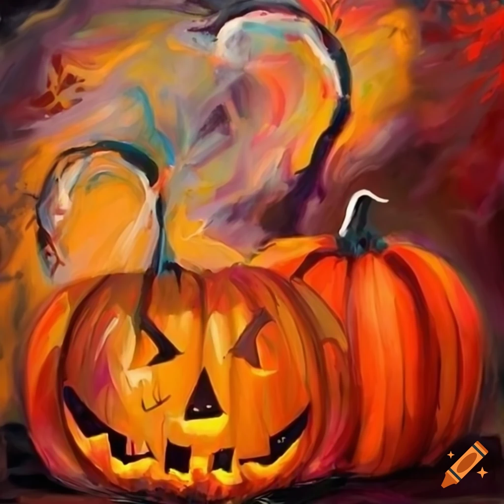 Halloween abstract painting on Craiyon