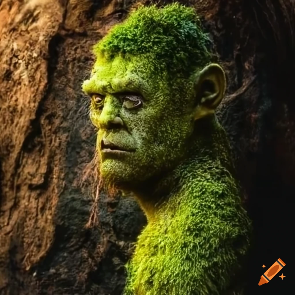 Mad moss man on the rocks on Craiyon