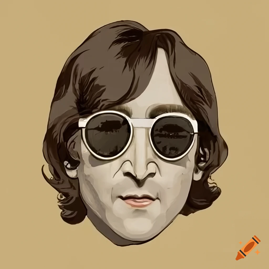Face of john lennon icon, vintage style, 32 bits