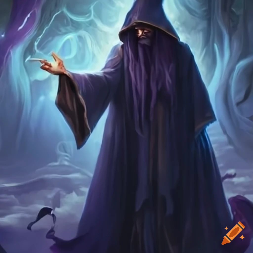 Wizard with hand outstretched magic on Craiyon