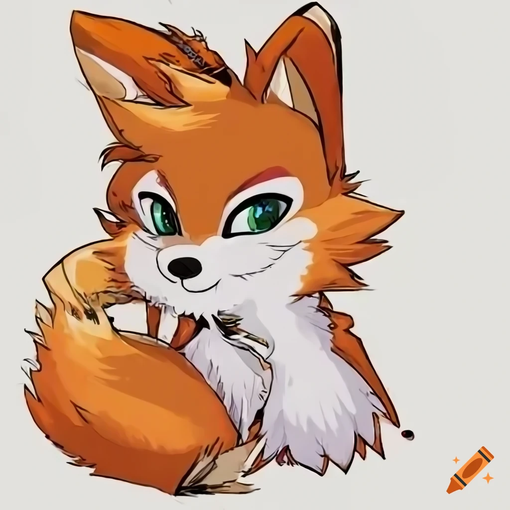 Furry anthropomorphic fox, anime style on Craiyon