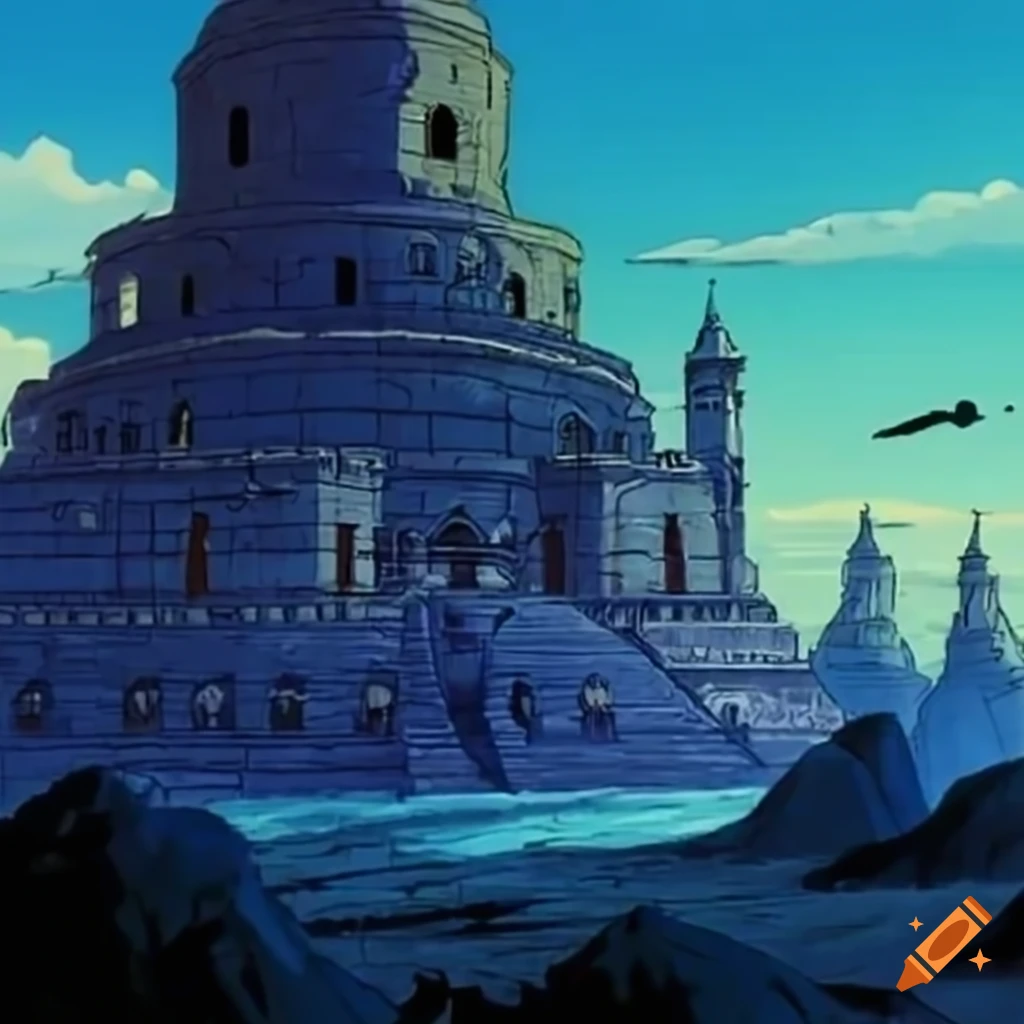 80-90s anime OVA, Multicultural utopistic eclectic fantasy cityscape ...