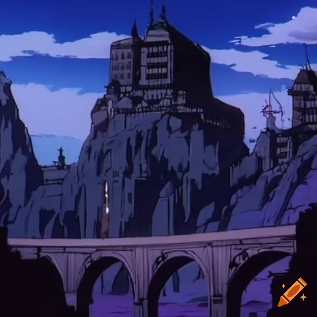 80-90's anime OVA, Multicultural utopistic eclectic fantasy cityscape ...