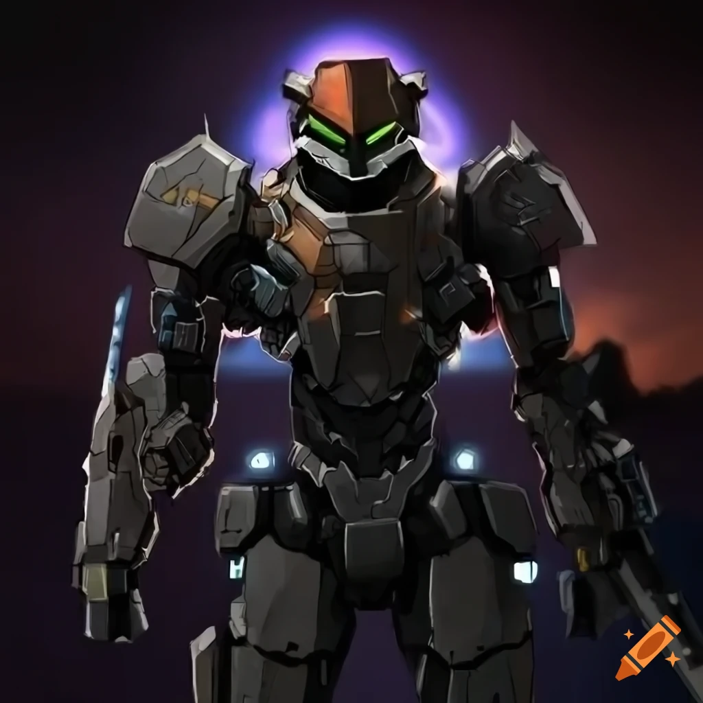 Odst mech knightmare frame, high quality, attention to detail, anime style