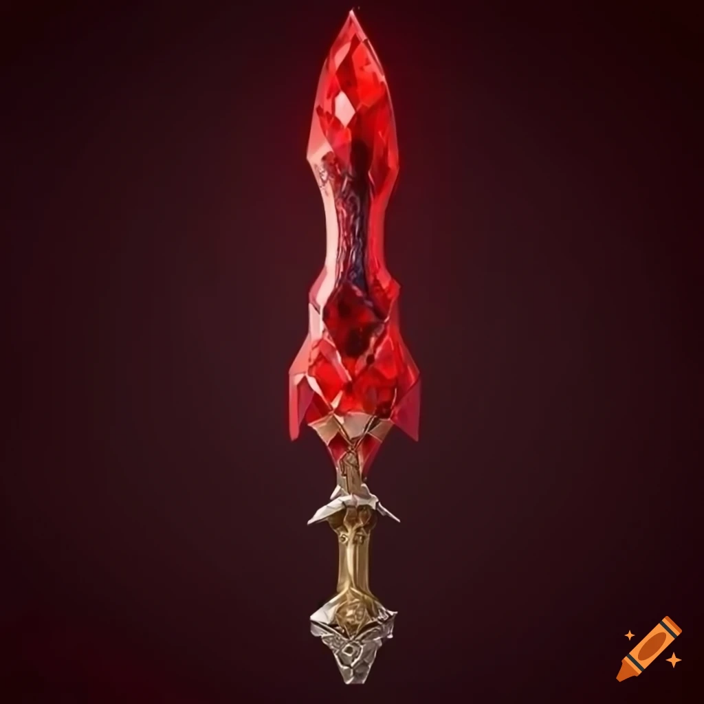 Red crystal sword, realistic on Craiyon