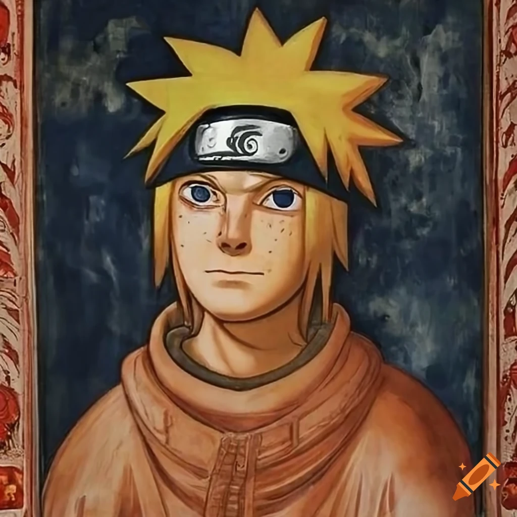 Medieval portrait of naruto with sasuke, 1322 tempera on wood by giotto ...