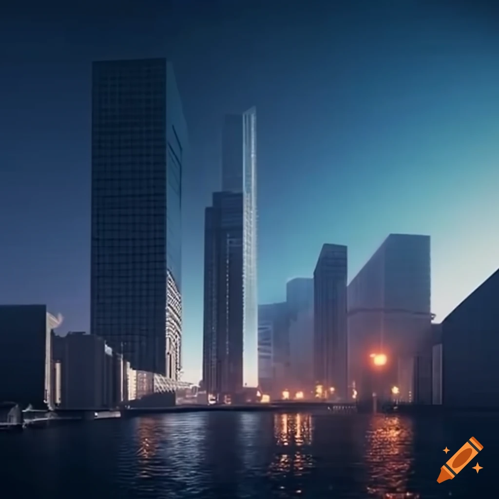 Enormes edificios en lejano futuro, en ultra hd