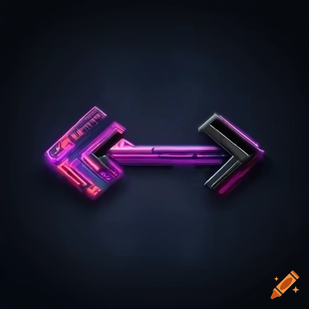 Arrow keys, cyberpunk style, navigation key, website